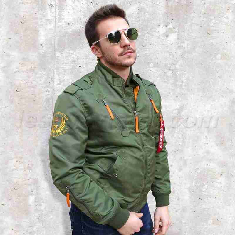 Mens Bomber MA-1 Flight Pilot Jacket Military Army USAF Air Force