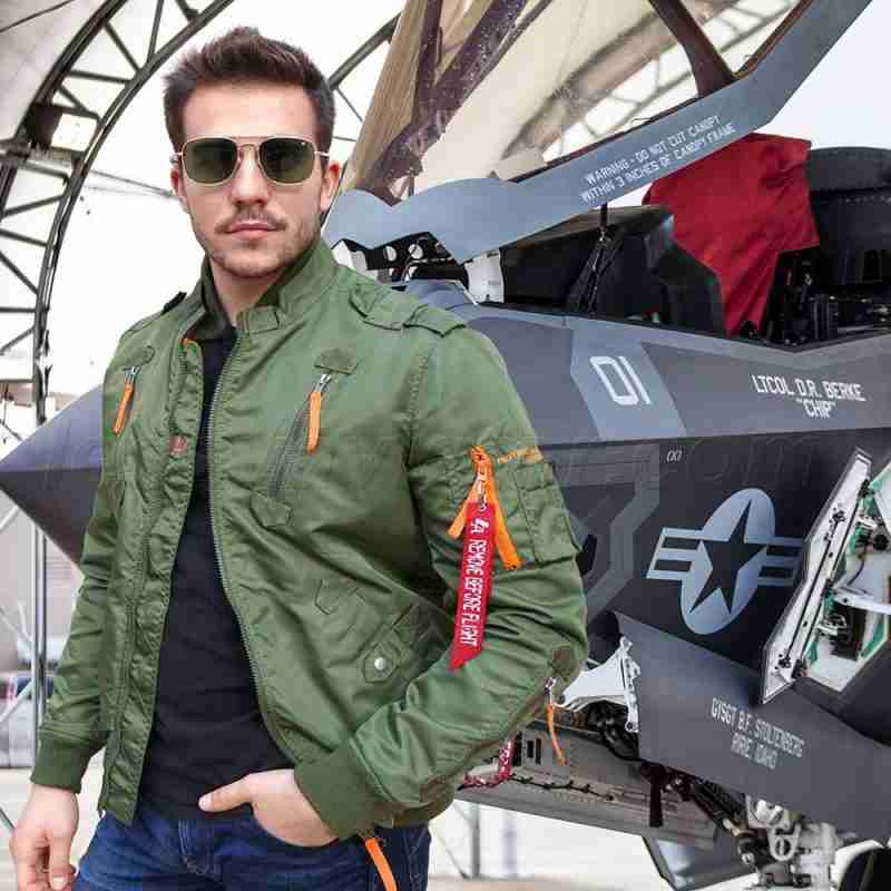 Mens Bomber MA-1 Flight Pilot Jacket Military Army USAF Air Force