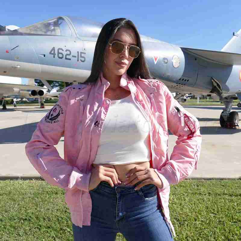 Womens Bomber MA-1 Flight Pilot Jacket Military Army USAF Air Force
