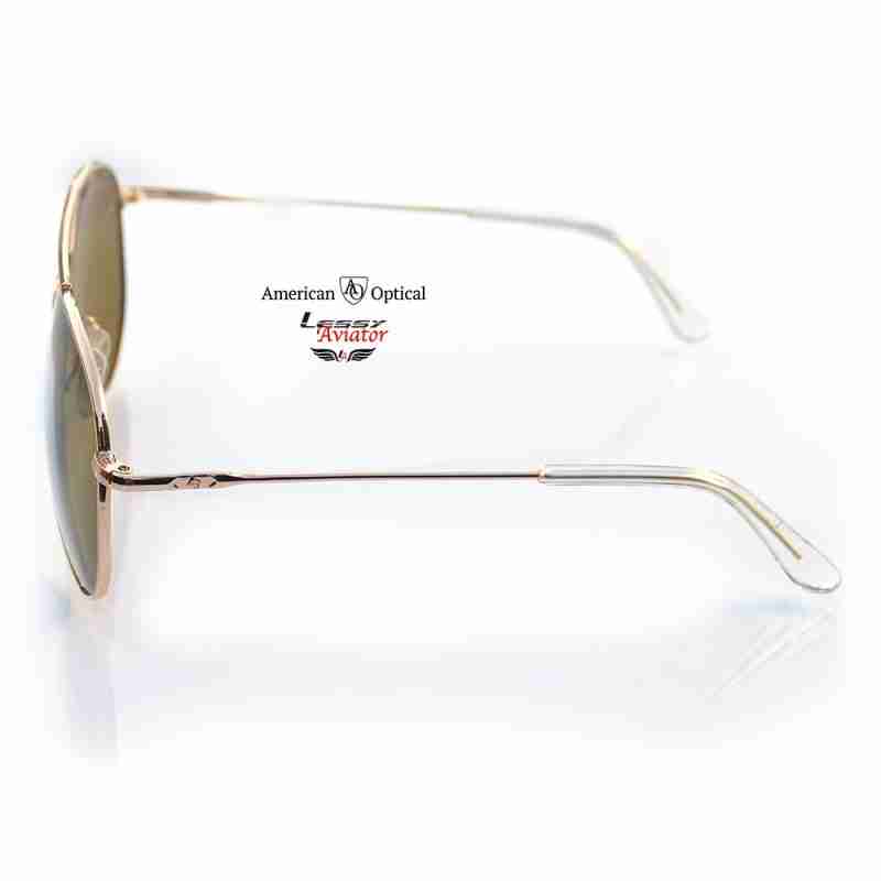 AO American Optical General Pilot Sunglasses - Gold Brown